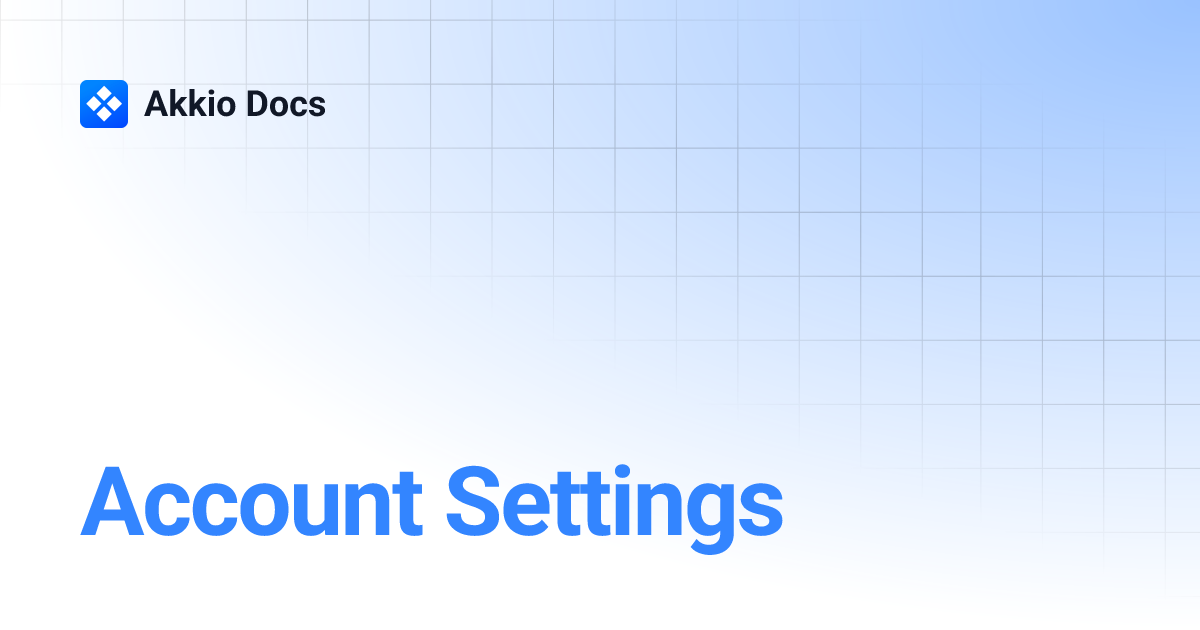 Account Settings | Akkio Docs