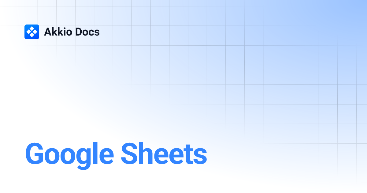Google Sheets | Akkio Docs