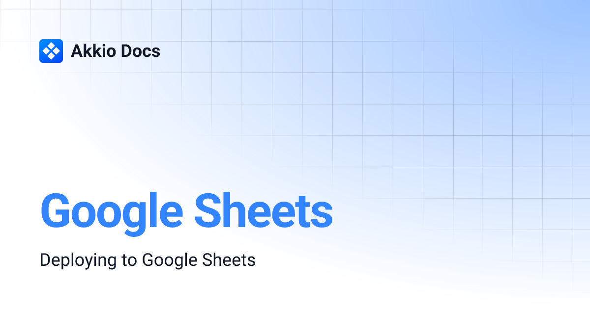 Google Sheets | Akkio Docs